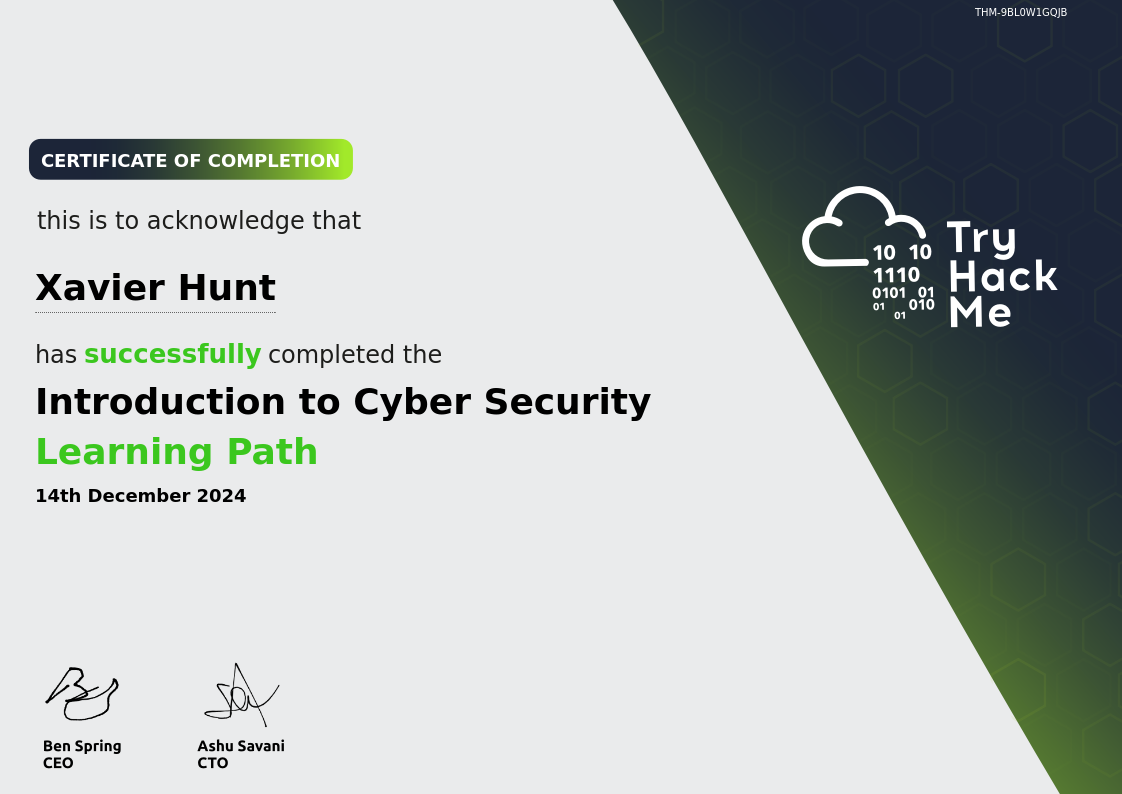 Xavier Hunt - Aspiring CyberSecurity Professional | IT Technician I ...