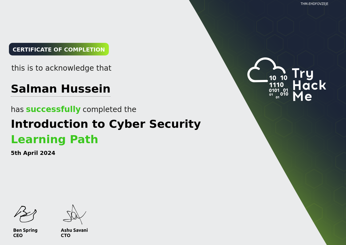 Salman Hussein - Exploit Development Specialist | CTF Player🚩 | Offensive Security & Low-Level ...